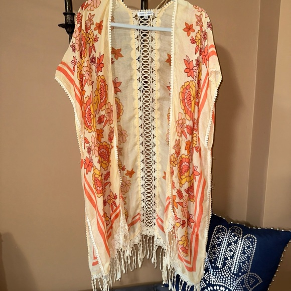Woven Heart | Tops | Woven Heart Kimono Duster Shawl Cover Up Crochet ...